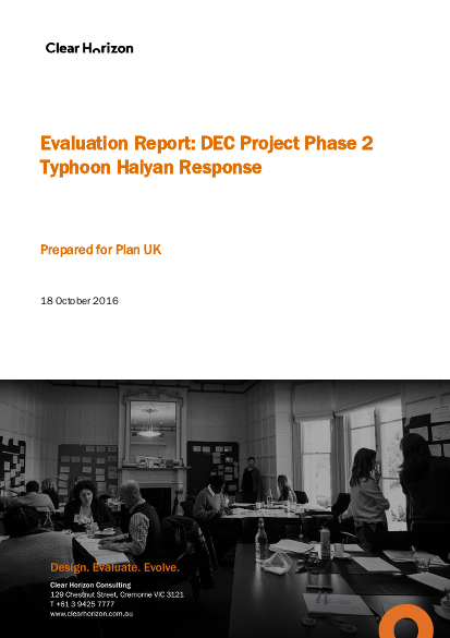 Evaluation Report: DEC Project Phase 2 Typhoon Haiyan Response | ALNAP