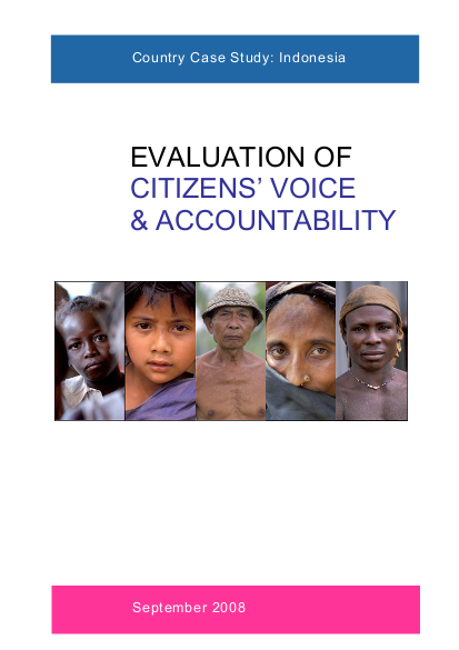 Citizens’ Voice and Accountability Evaluation – Indonesia Country Case ...