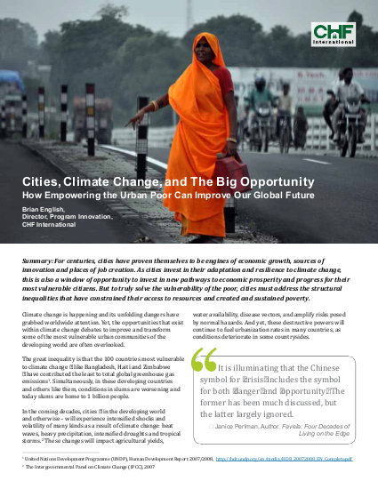 Cities, Climate Change, and The Big Opportunity: How Empowering the ...