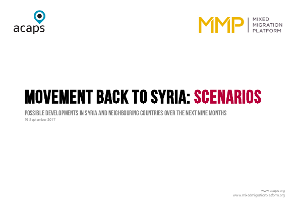 Movement Back to Syria: Scenarios | ALNAP