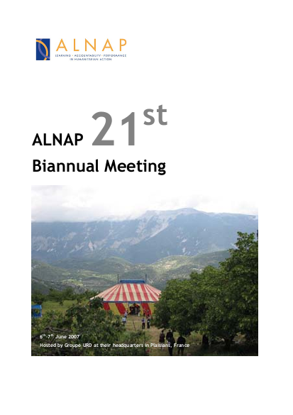 21st ALNAP Meeting: Meeting report | ALNAP