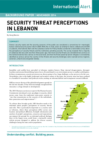 Security Threat Perceptions in Lebanon | ALNAP