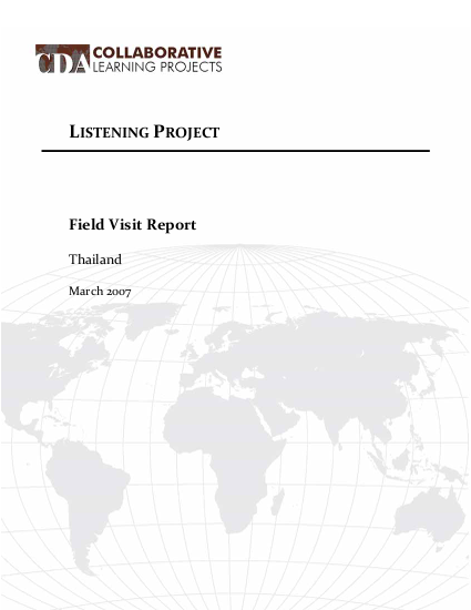 The Listening Project - Field Visit Report Thailand | ALNAP
