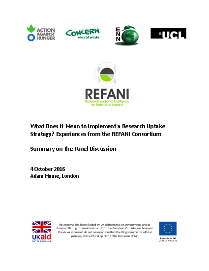 What does it mean to implement a research uptake strategy? Experiences ...