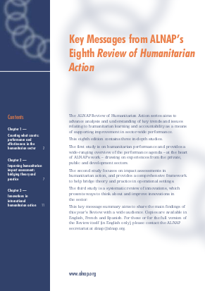 ALNAP's 8th Review of Humanitarian Action: Key Messages in English | ALNAP