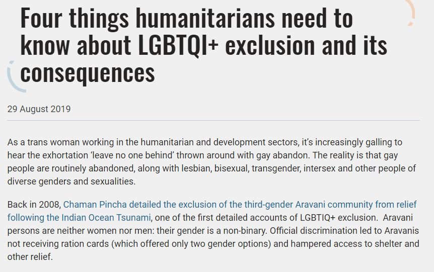 Four things humanitarians need to know about LGBTQI+ exclusion and its ...