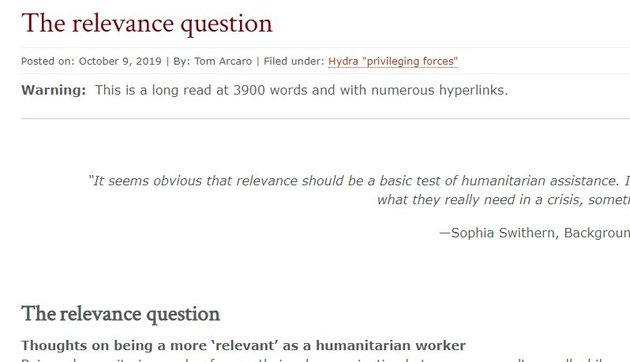 The relevance question | ALNAP