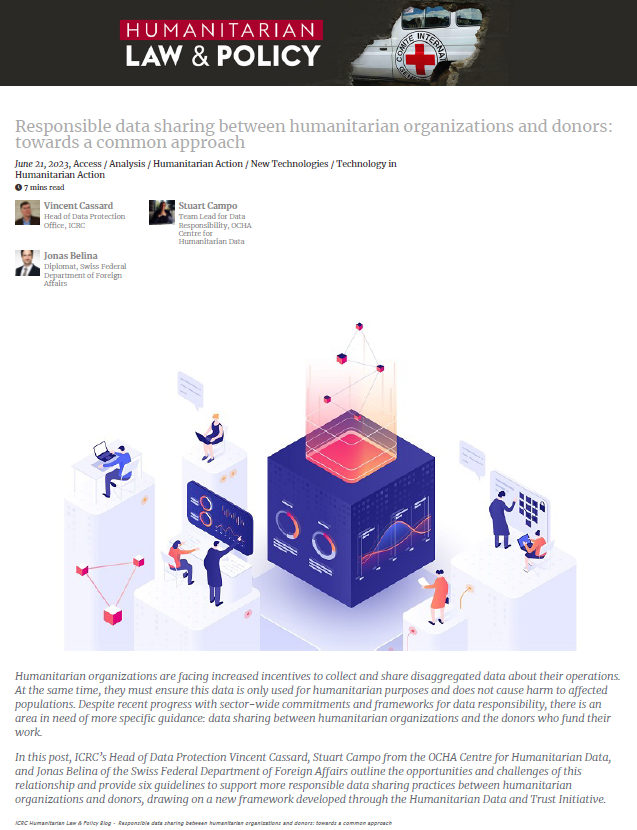 Responsible data sharing between humanitarian organizations and donors ...