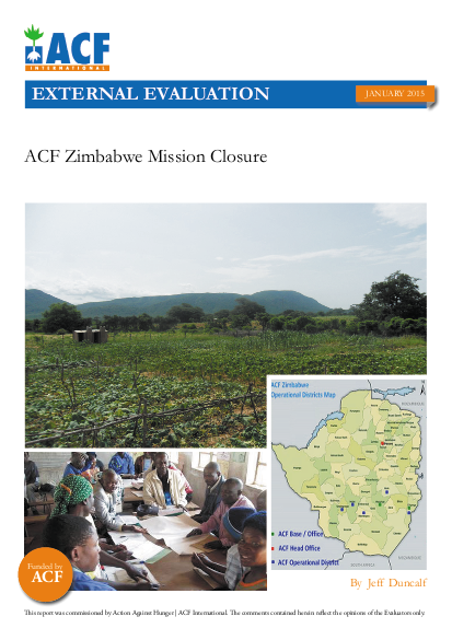 External evaluation: ACF Zimbabwe mission closure | ALNAP