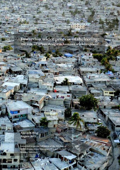 Towards a wider process of sheltering: the role of urban design in ...