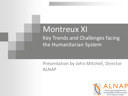 Montreux XI Key Trends and Challenges facing the Humanitarian System ...