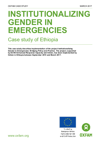 Institutionalizing Gender in Emergencies: Case study of Ethiopia | ALNAP