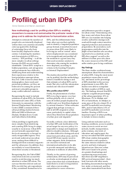 Profiling Urban IDPs | ALNAP
