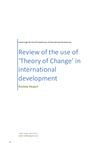 Review of the use of 'Theory of Change' in international development ...