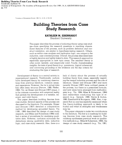 Building theories from case study research | ALNAP