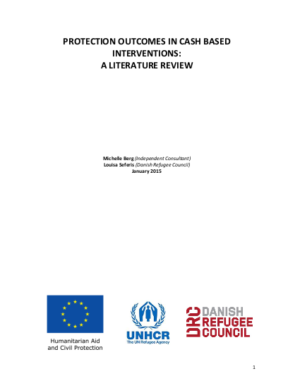 Protection Outcomes in Cash Based Interventions: A Literature Review ...
