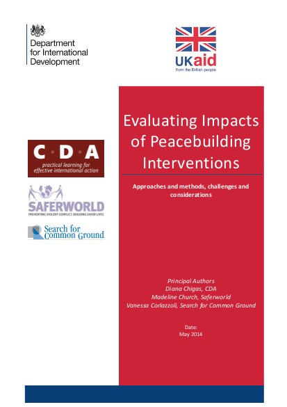 Evaluating Impacts of Peacebuilding Interventions | ALNAP