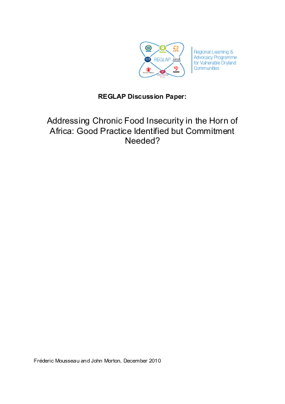 Addressing Chronic Food Insecurity in the Horn of Africa: Good Practice Identified but ...