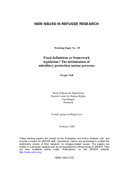 Fixed definitions or framework legislation? The delimitation of ...
