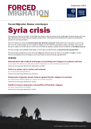 Forced Migration Review mini-feature: Syria crisis | ALNAP