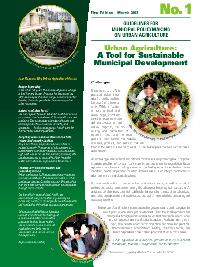 Urban Agriculture: A Tool for Sustainable Municipal Development | ALNAP