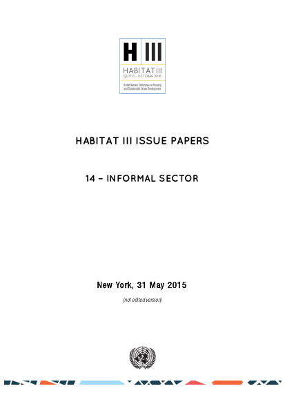 Habitat III Issue Papers - 14: Informal Sector | ALNAP