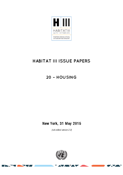Habitat III Issue Papers - 20: Housing | ALNAP