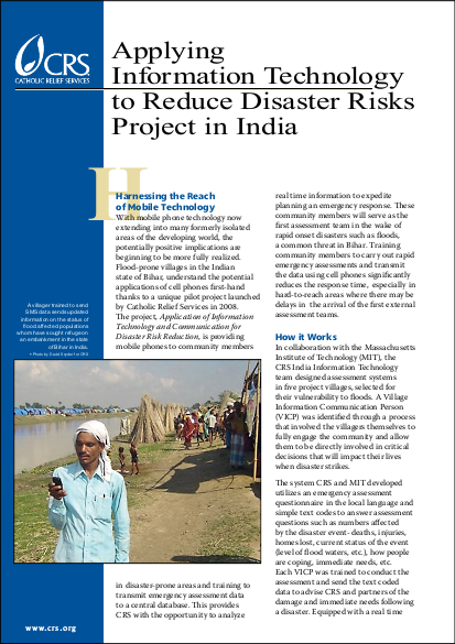 Applying Information Technology to Reduce Disaster Risks Project in ...
