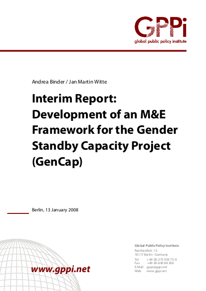 Interim Report: Development of an M&E Framework for the Gender Standby ...