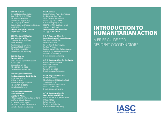 Introduction to humanitarian action - A brief guide for resident coordinators | ALNAP