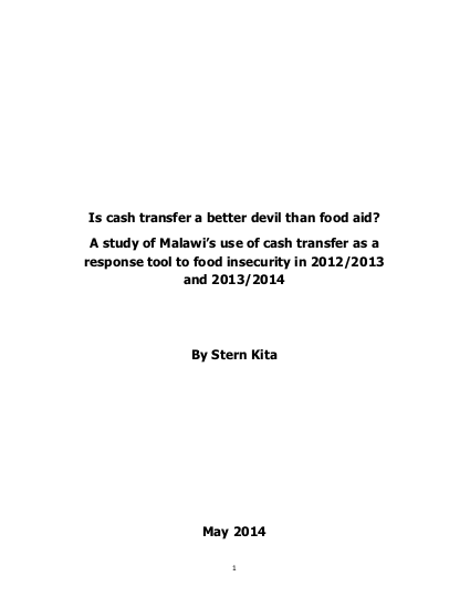 Is cash transfer a better devil than food aid? | ALNAP