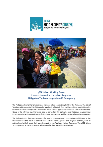 Lessons Learned in the Urban Response Philippines Typhoon Haiyan Level ...