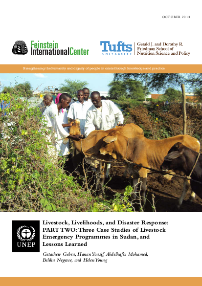 Livestock, Livelihoods, and Disaster Response; Part Two: Three Case ...