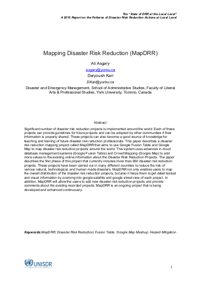 Mapping Disaster Risk Reduction Mapdrr Alnap 5182