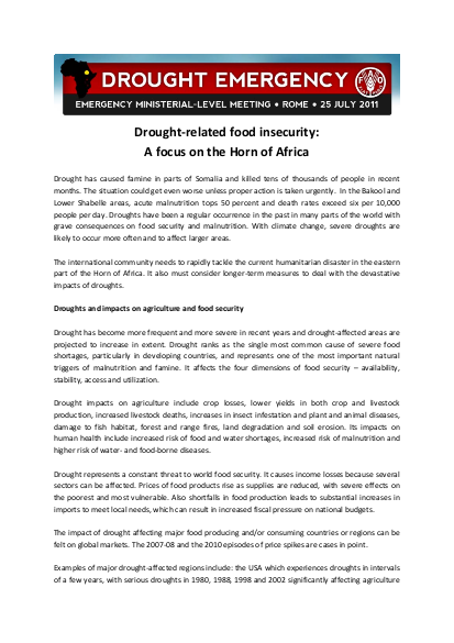 Drought-related food insecurity: A focus on the Horn of Africa | ALNAP