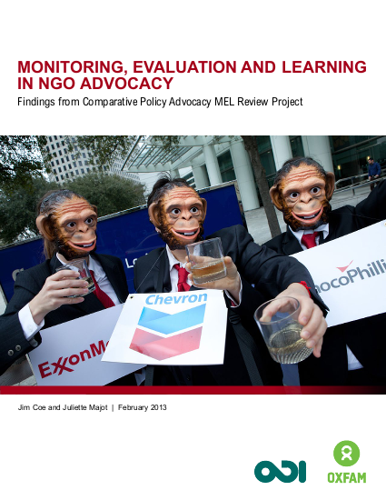 Monitoring, Evaluation and Learning in NGO Advocacy - Findings from Comparative Policy Advocacy ...