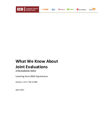 What We Know About Joint Evaluations of Humanitarian Action - Learning ...