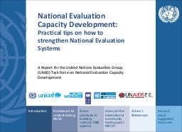 National Evaluation Capacity Development: Practical tips on how to ...