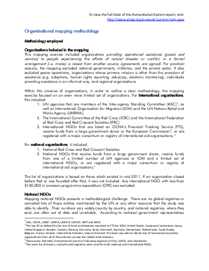 Organisational mapping methodology | ALNAP