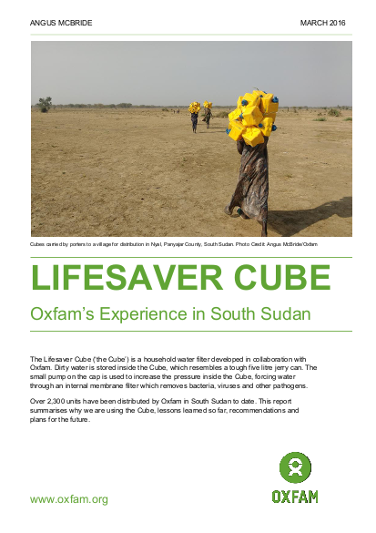 Lifesaver Cube: Oxfam’s experience in South Sudan | ALNAP