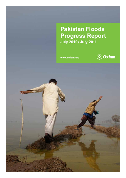Pakistan Floods Progress Report July 2010/ July 2011 | ALNAP