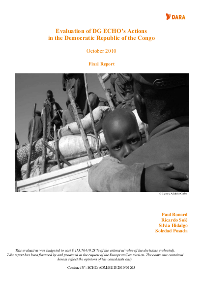 Evaluation of DG ECHO’s Actions in the Democratic Republic of the Congo | ALNAP
