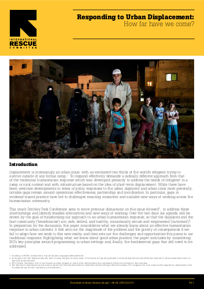 Responding to Urban Displacement: How Far Have we Come? | ALNAP