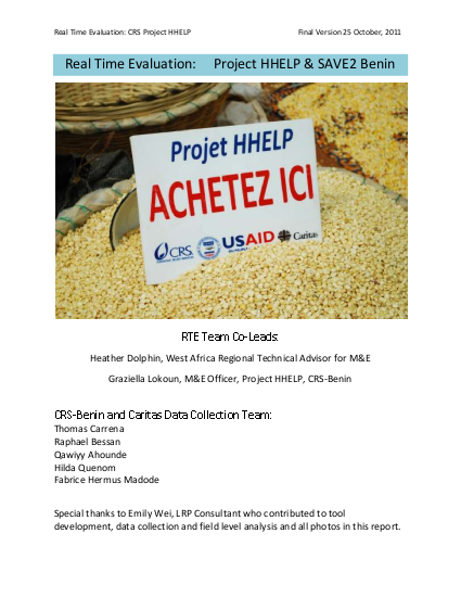 Real-time Evaluation: Project HHELP & SAVE2 Benin | ALNAP