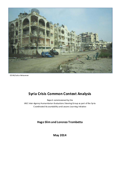 Syria Crisis Common Context Analysis | ALNAP