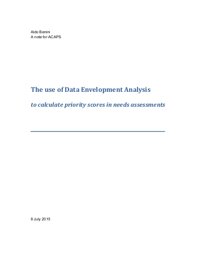 The use of Data Envelopment Analysis to calculate priority scores in ...