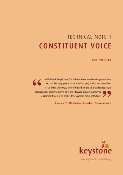 Constituent Voice. Technical Note 1 | ALNAP