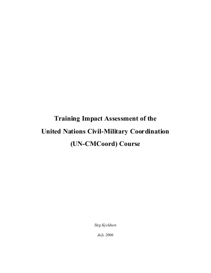 Training Impact Assessment of the United Nations Civil-Military ...