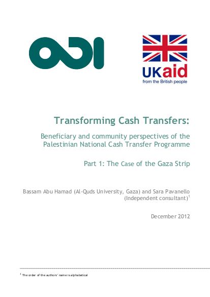 Transforming Cash Transfers: Beneficiary and Community Perspectives of ...