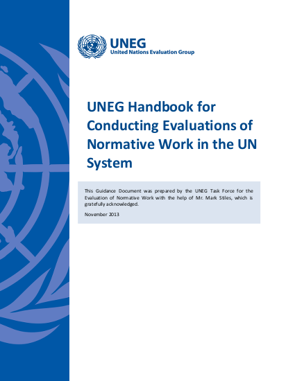 UNEG Handbook for Conducting Evaluations of Normative Work in the UN System | ALNAP